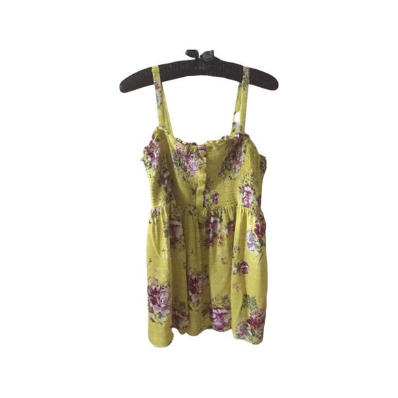 torrid | Tops | Torrid Yellow Floral Adjustable Strap Top Elasticized ...